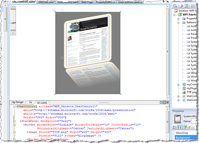 Hosting WPF content inside an AutoCAD palette – Through the Interface