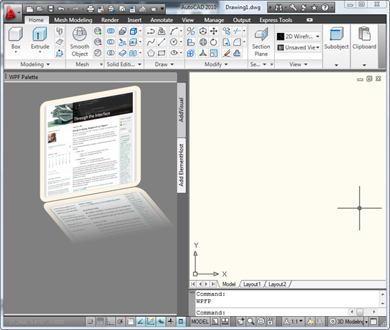 Hosting WPF content inside an AutoCAD palette – Through the Interface